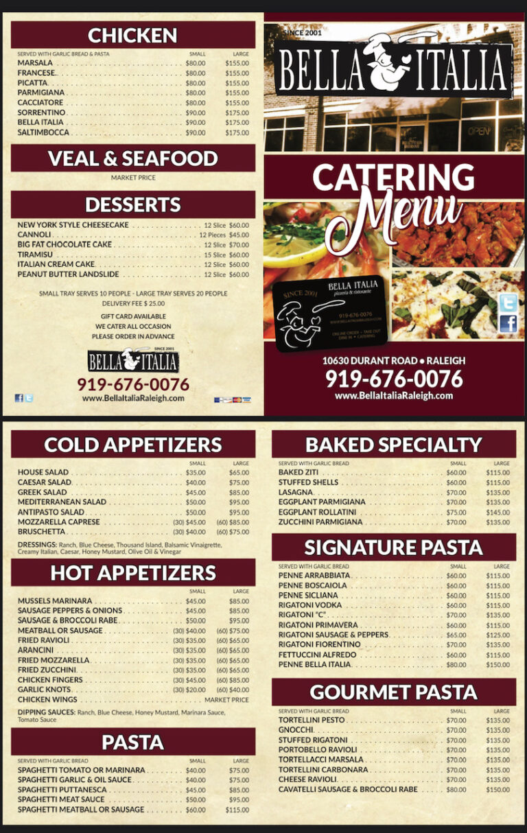 Catering - Bella Italia Ristorante